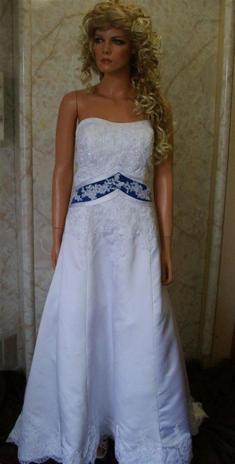 Royal Blue Empire Wedding Gown