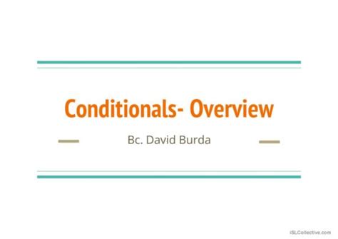 92 Conditionals English Esl Powerpoints