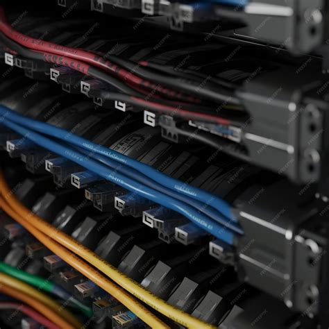 Premium Ai Image On The Equipment End There Are Tidy Network Cables
