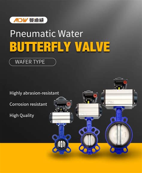 Pneumatic Water Butterfly Valve Dn100 For Industry Use
