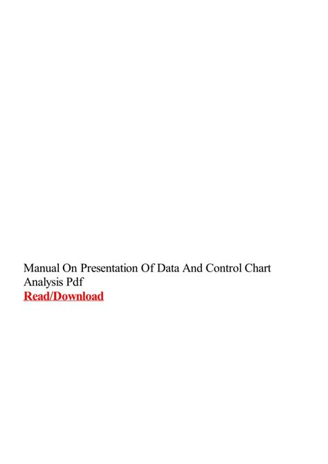 Pdf Manual On Presentation Of Data And Control Chart Analysis Pdf