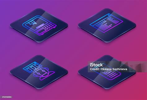 set isometric line 3d printer robot software web developer programming