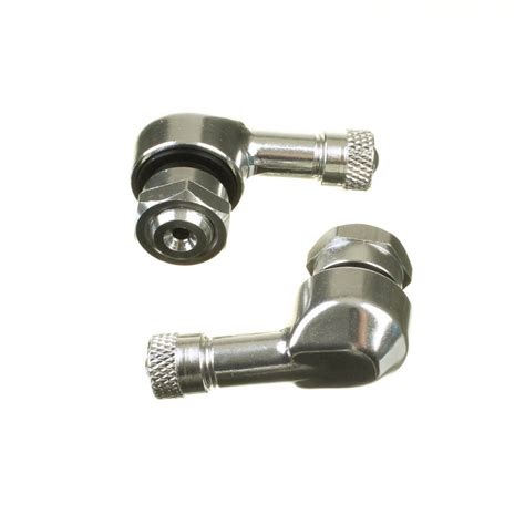 90 Degree Alloy Valve 113mm Silver Pair