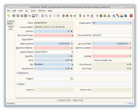 Invoice Batch Window Id 342 Idempiere En