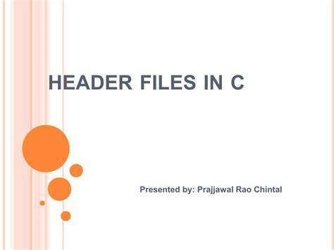 Header Files In C Pptx Programming Languages Computing