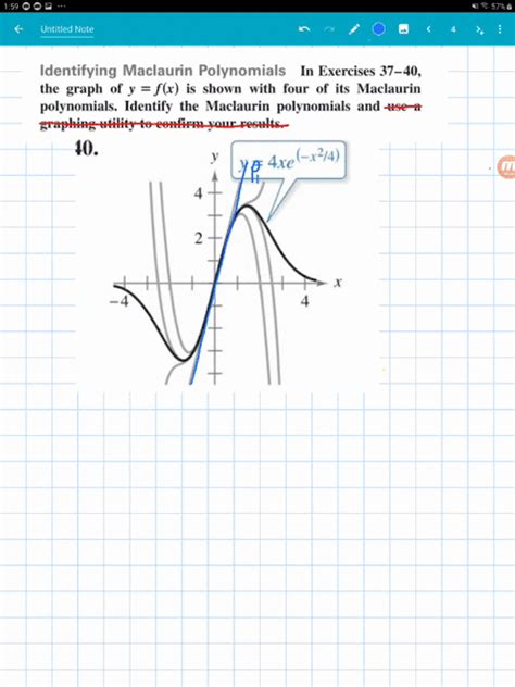 Solved The Graph Of Y F X Is Shown With Four Of Its Maclaurin Polynomials Identify The