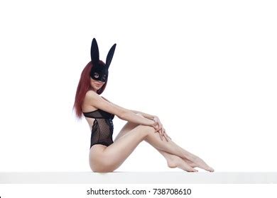 Sexy Naked Model Black Rabbit Mask Stock Photo Shutterstock