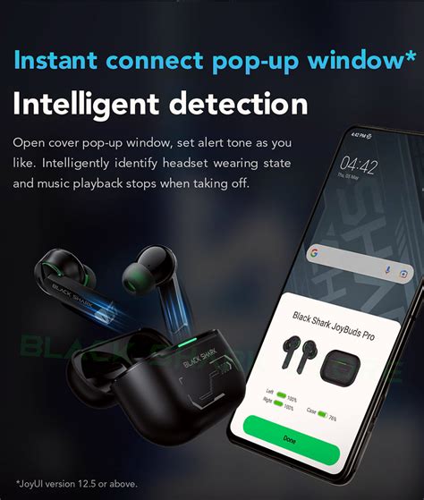 Black Shark JoyBuds Pro ANC TWS หูฟังเกมมิ่ง บลูทูธ 5.2 14.2 มม. ชาร์จ ...