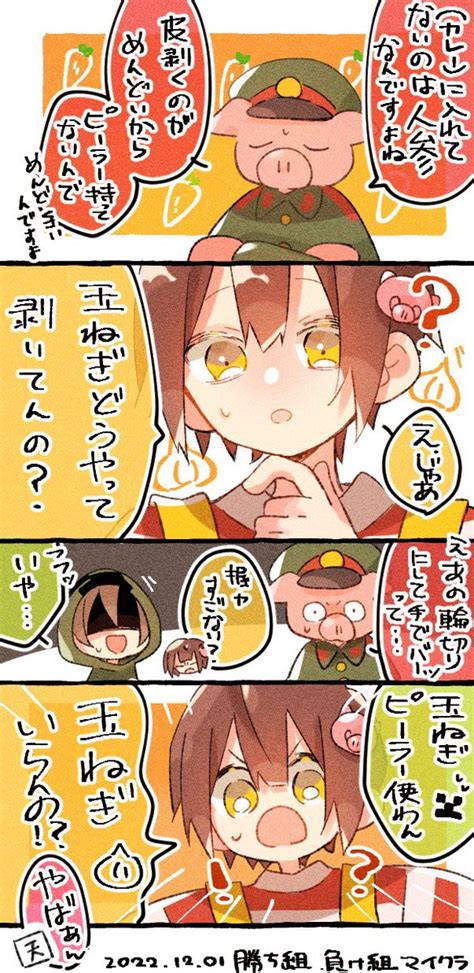 「ピーラーをなんだと思ってたのか どうやってピーラーで玉ねぎを剥くのか 握力すごいとはなんなのか なんなんだ 」いりこまめの漫画