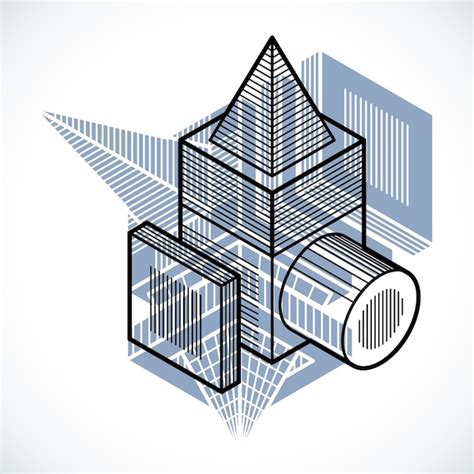 Premium Vector 3d Abstract Isometric Construction Vector Polygonal Shape