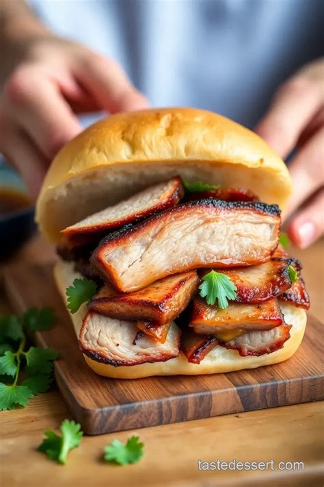 Ultimate Roasted Pork Belly Banh Mi Sandwich A Savory