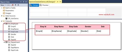 Join Two Datasets In Ssrs Sql Bi Tutorials