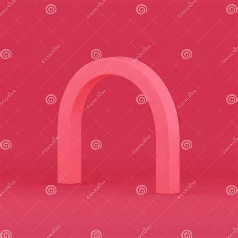 3d Arch Pink Curved Geometric Foundation Decorative Circular Column Realistic Vector