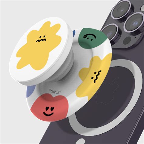 진진케이스 와글와글패턴 맥세이프 그립 톡홀더 손잡이 자석 탈부착 귀여운 위시버킷