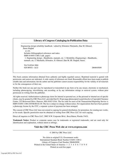 Solution Crc Engineering Design Reliability Handbook Studypool
