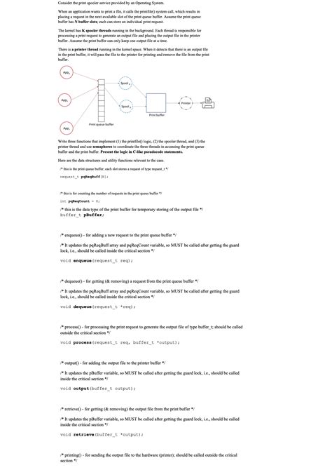 Solved Consider The Print Spooler Service Provided By An