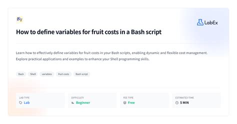 How To Define Variables For Fruit Costs In A Bash Script Labex