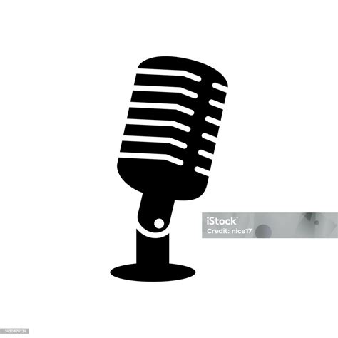 흰색 배경에 격리된 마이크 벡터 아이콘입니다 팟캐스트 아이콘 벡터입니다 음성 벡터 아이콘 녹음 마이크 스튜디오 심볼 녹음 레트로 마이크 아이콘 공연에 대한 스톡 벡터 아트