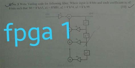 Solved No 3 Write Verilog Code For Following Filter Where