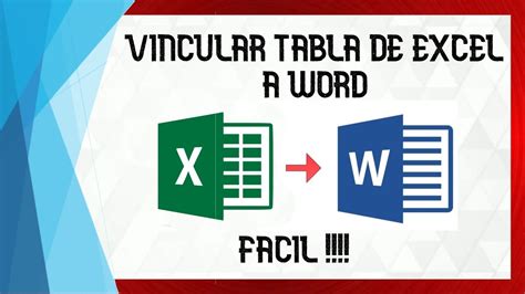 Como Vincular Una Tabla De Excel A Word FACIL YouTube