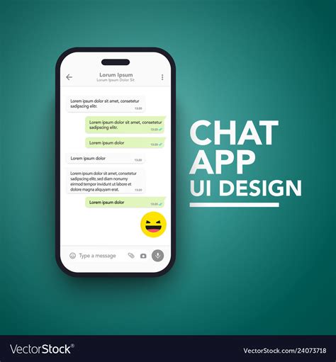 Smartphonemobile Chat App Ui And Ux Concept Theme Vector Image