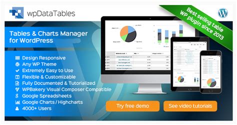 Create Responsive And Advanced Data Tables And Charts With Wpdatatables