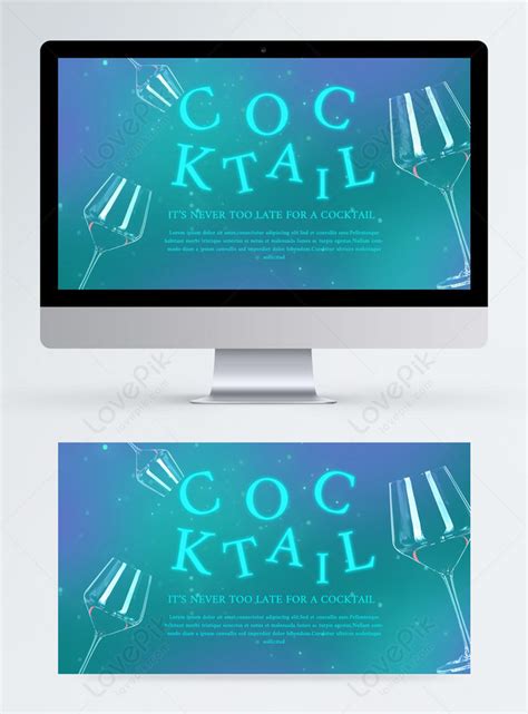 블 루 그 라 데 이 션 심 플 라인 네온사인 칵테일 판매 그래 픽 디자인 이미지 사진 466237091 무료 다운로드