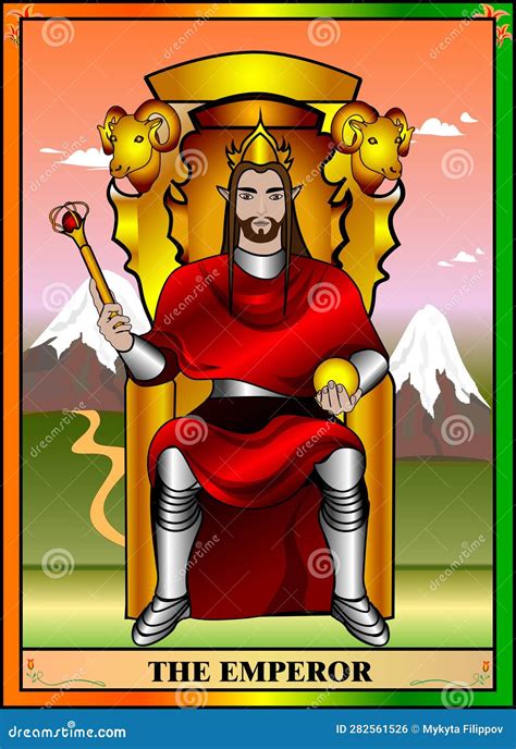 Tarot Card Emperor The Emperor Sits In His Throne Of Gold Holding A
