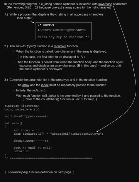 Solved In The Following Program A Cstring Named Alphabet