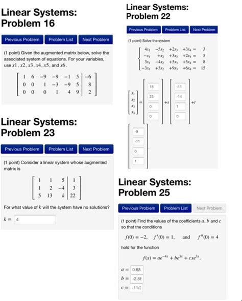 Solved Linear Systems Problem Linear Systems Problem Chegg
