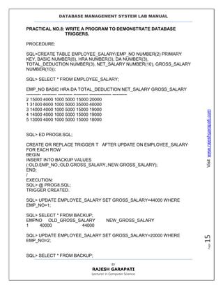 Database Management Systems Lab Manual PDF