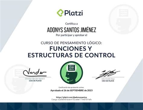 Graduated From Platzis Logical Thinking Course Adonys Santos Posted