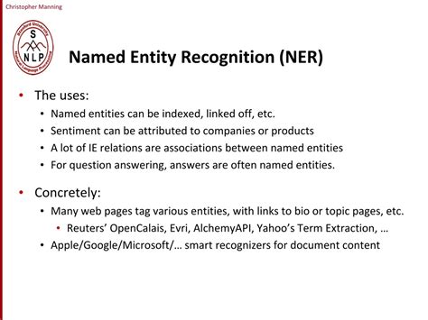 Ppt Information Extraction And Named Entity Recognition Powerpoint Presentation Id9150589