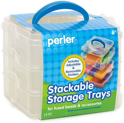 Perler Bead Large Organizer Stackable Storage Container 3pc Set