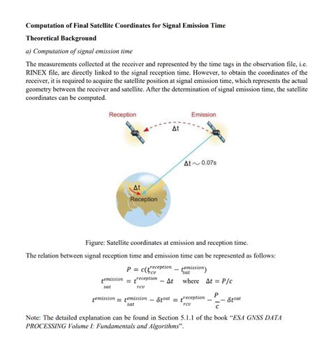 Solved Computation Of Final Satellite Coordinates For Signal