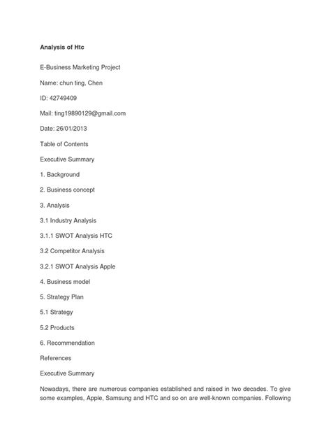 Analysis Of Htc Pdf Htc Smartphone