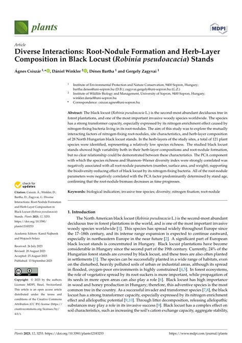 Pdf Diverse Interactions Root Nodule Formation And Herb Layer
