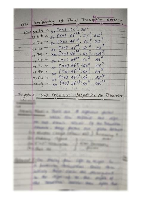 Solution Chemistry Of Transition Element 1st 2nd 3rd Transition Series Studypool