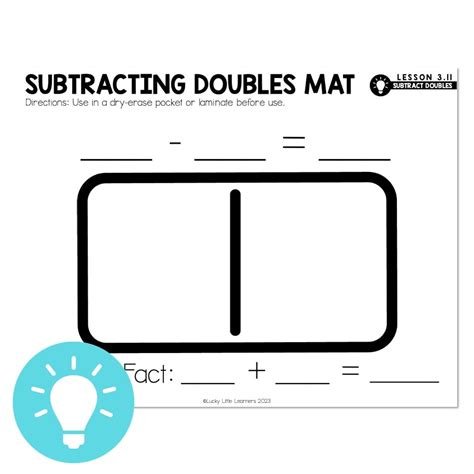 Lucky To Learn Math 1st Grade Lesson 311 Subtract Doubles Mini Lesson Subtracting