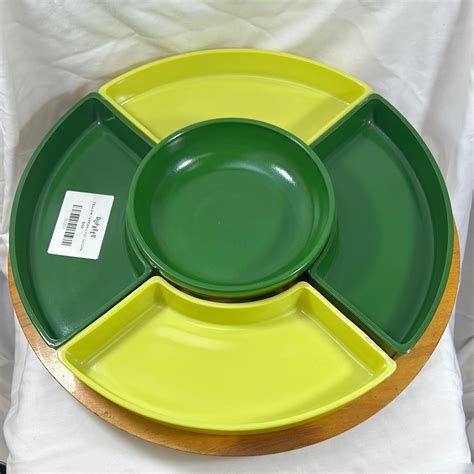 Mixed Green Lazy Susan Board Duprees Vintage