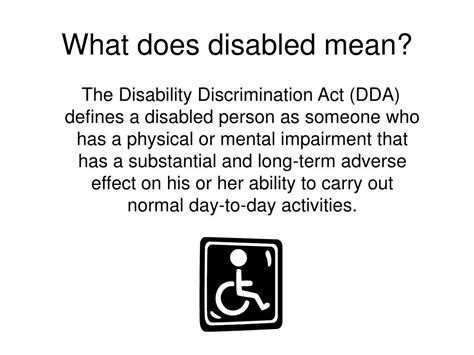 Ppt Disability Discrimination Act Powerpoint Presentation Free