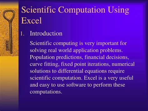 Ppt Scientific Computation Using Excel Powerpoint Presentation Free