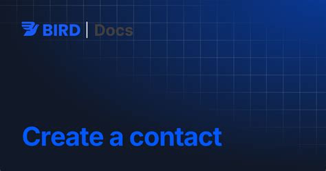 create a contact bird api docs