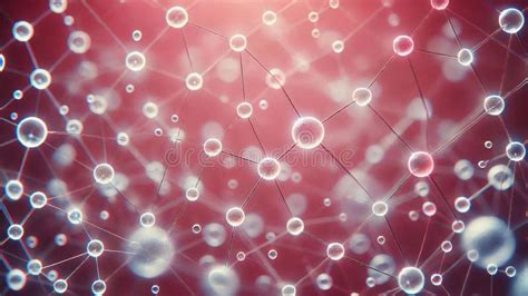 Abstract Molecular Network With Glowing Red Background Stock Illustration Illustration Of