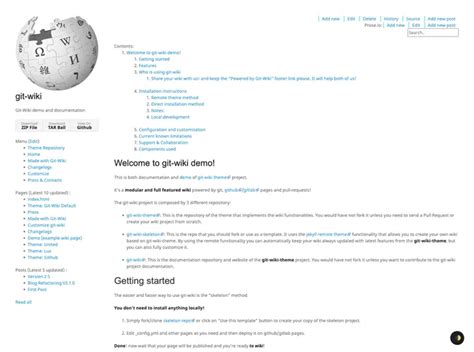 Git Wiki Theme By Drassil A Jekyll Template Built At Lightspeed