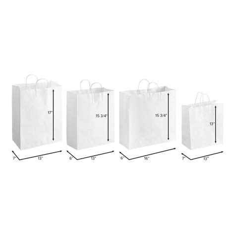 Choice 13 X 7 X 17 White Paper Customizable Shopping Bag With