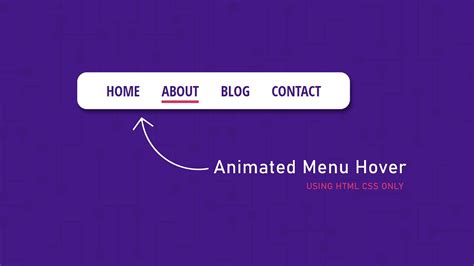 Animated Navigation Menu Bar Using Html Css Menu Hover Animation