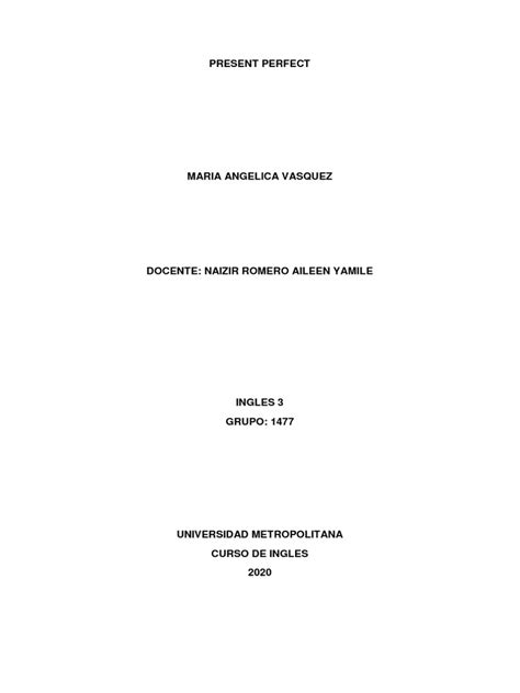 Presente Perfecto Pdf Nature