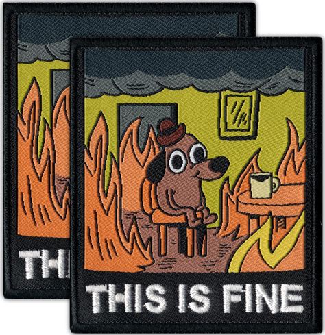 Laughing Lizards This Is Fine Patch 2 Pack Hook And Loop