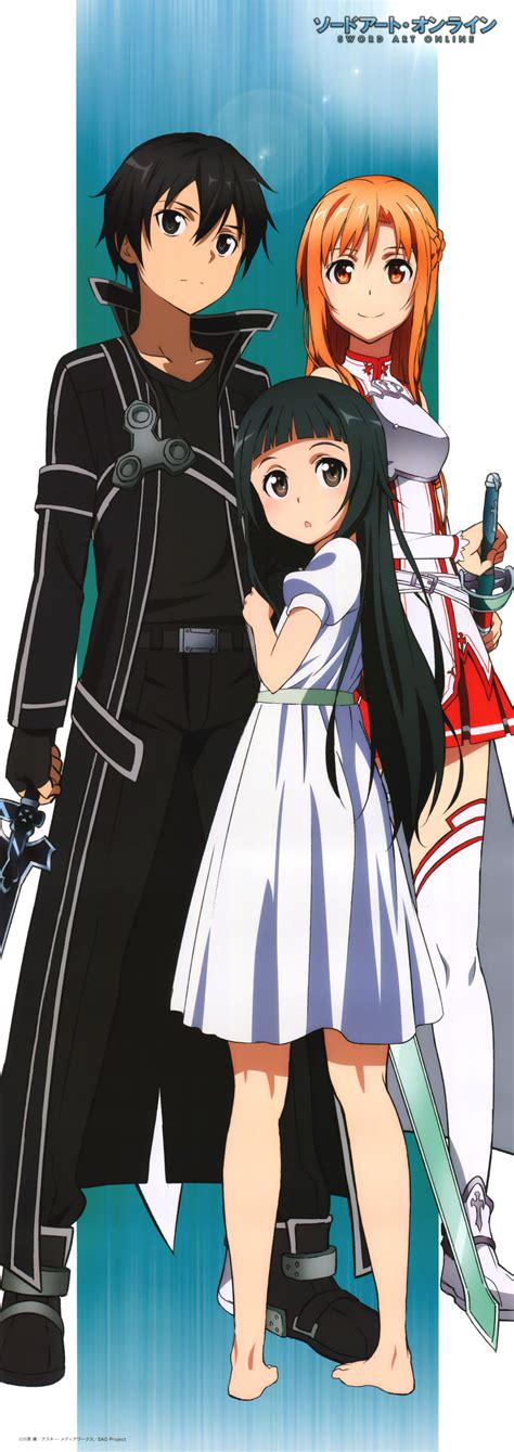 Asuna Kirito And Yui Sword Art Online Danbooru
